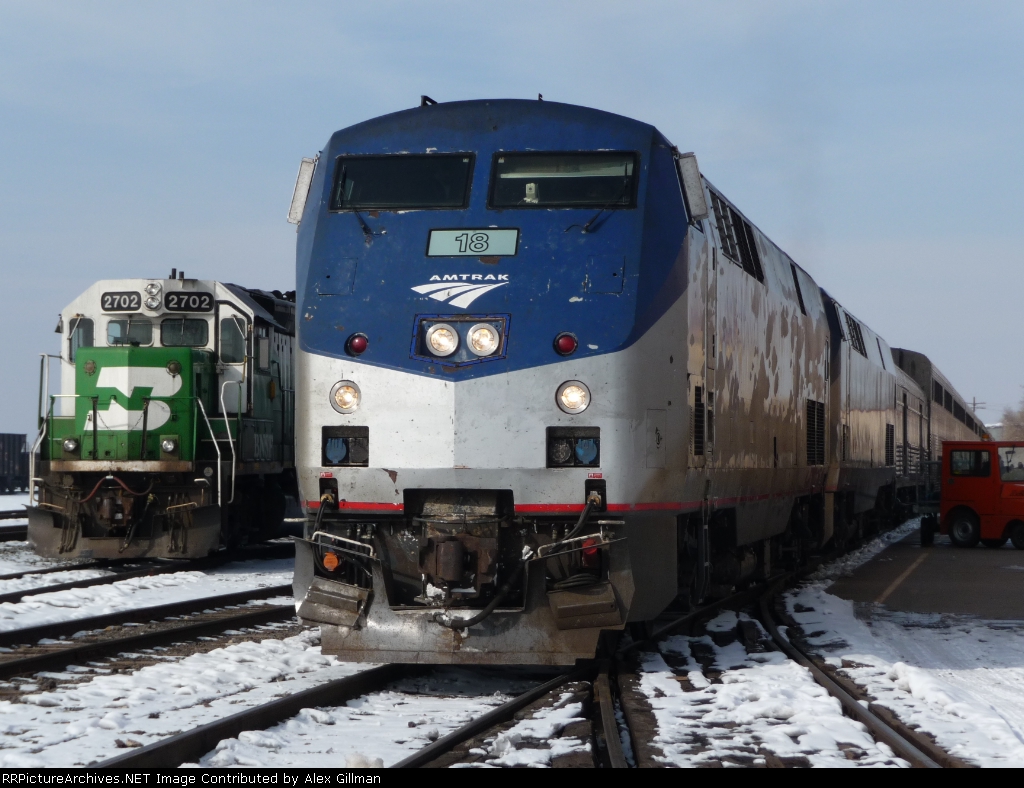 BNSF 2702 & Amtrak 18